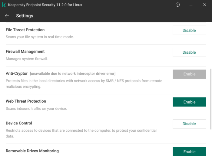 Kaspersky Endpoint Security Linux 1-Year 1-User | LaptopwithLinux